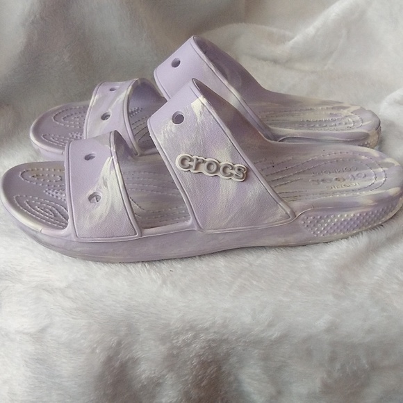 CROCS | Shoes | Crocs Light Purple Slides Womens 9 Guc | Poshmark